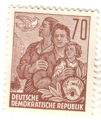 East Germany - 1955 - Definitives - Five-Year Plan - New Colors - 70Pfg ...