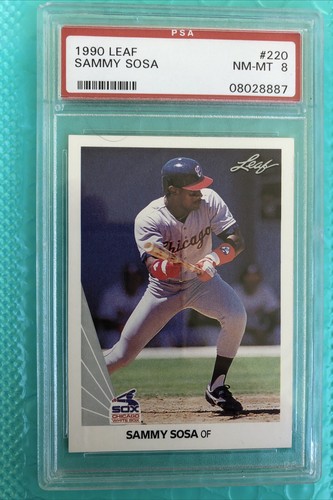 1990 Leaf Sammy Sosa RC #220 Graded PSA 8 NM-MT Chicago White Sox ...