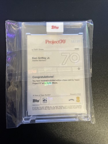 Topps Project70 99k Ken Griffey Jr By Keith Shore 936C Chase card 56/99 ...
