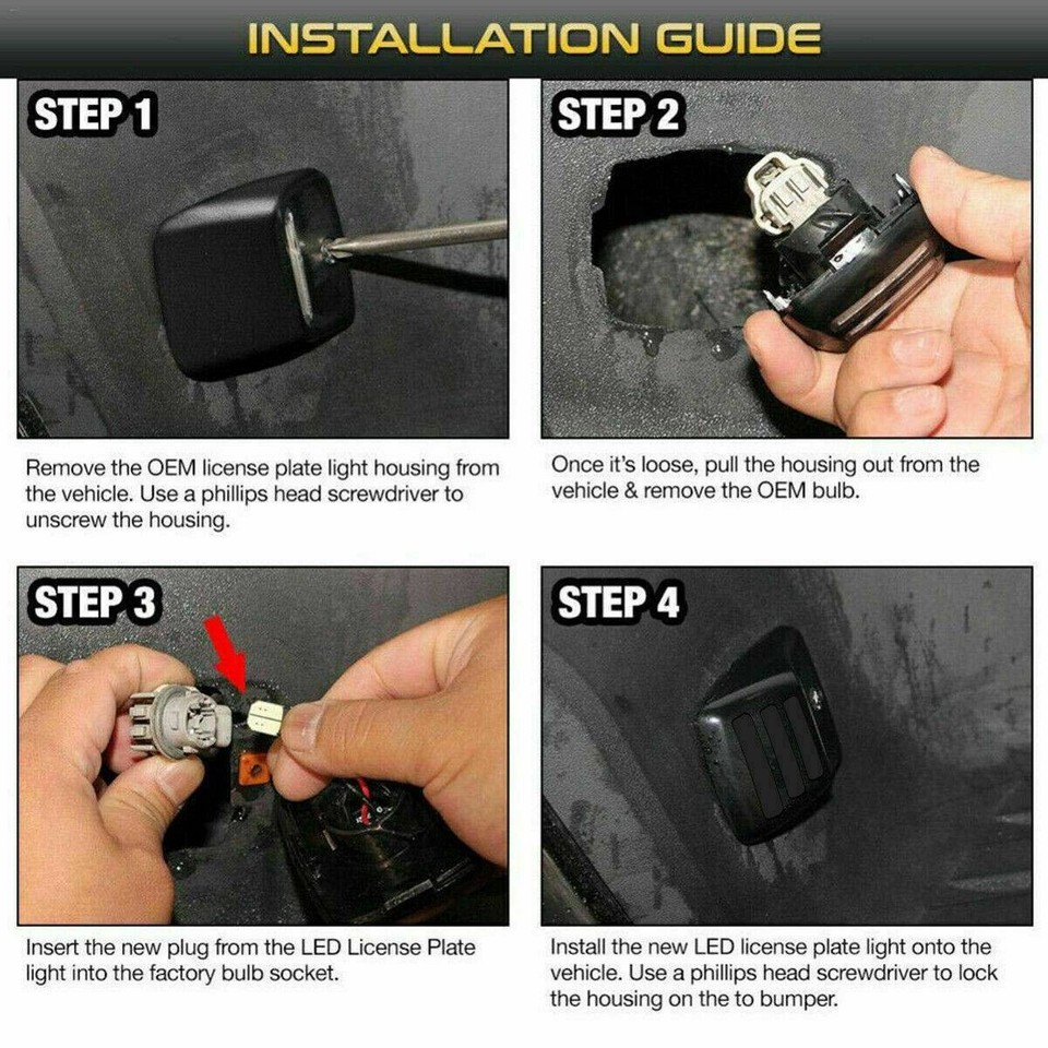 NEW 2x RED OLED TUBE LED License Plate Light Lamp For 2005-15 Tacoma ...