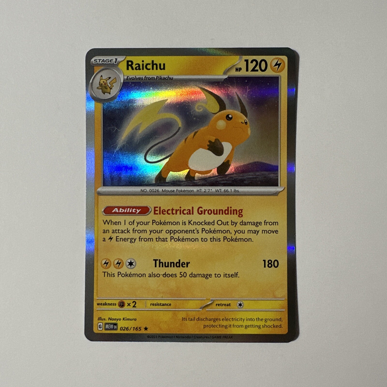 Raichu 026/165 Holo Rare - Scarlet & Violet 151 - NM/M | eBay