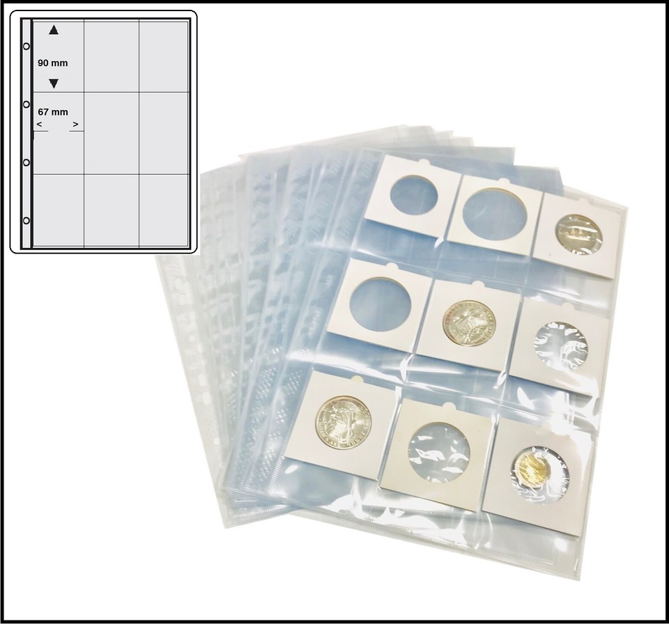 Coin sheets A4 15 coin holder 50x50mm Look 1-435 -50 x Pack | eBay