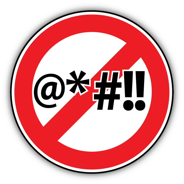 No Swearing Sign