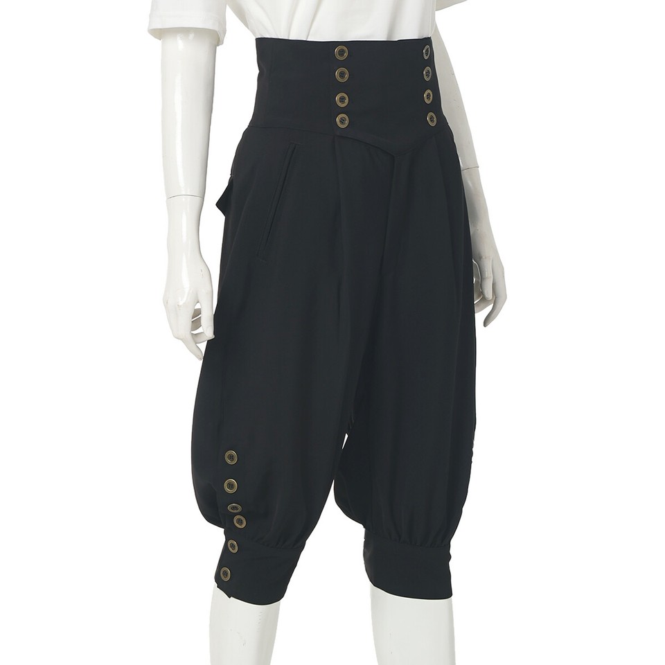18th Century Colonial Steampunk Women Pants Knee Breeches High Waist ...