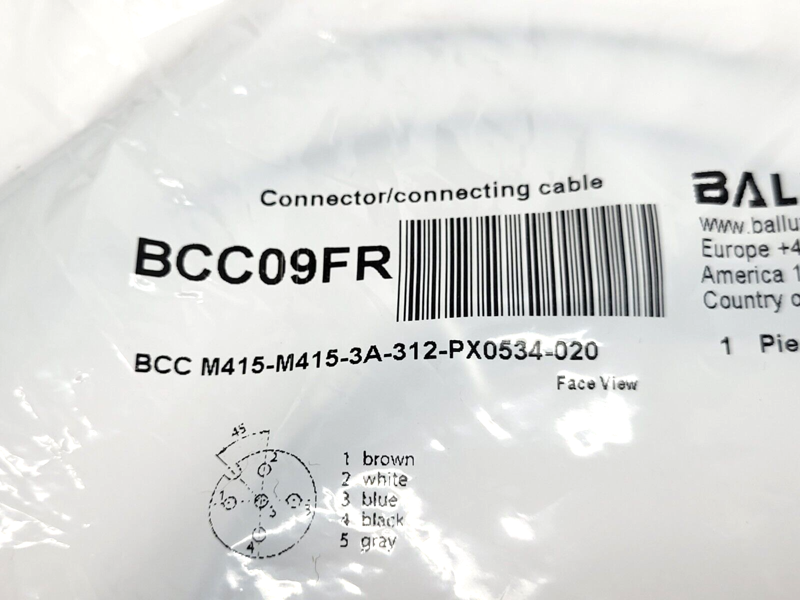 Balluff BCC M415-M415-3A-312-PX0534-020 Double Ended Cordset BCC09FR | eBay