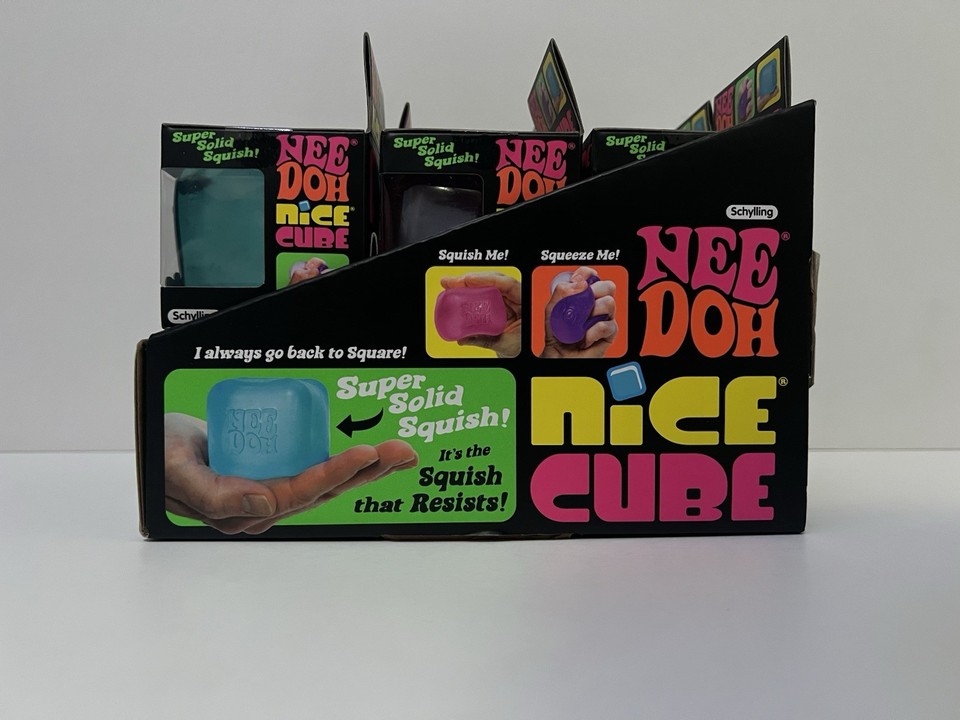 Needoh Nice Cube Super Solid Squish Blue Purple Pink Nee Doh Box Of 12 ...