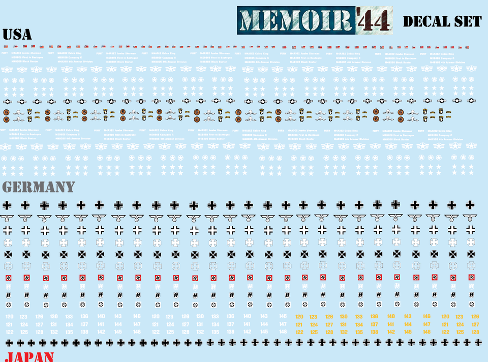 Memoir '44 Board Game Custom Decal Set | eBay