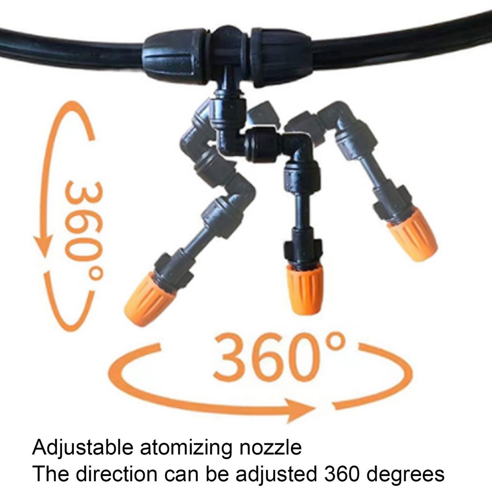 32.8ft Misting Plant Watering Timer System With LCD Screen Controller ...