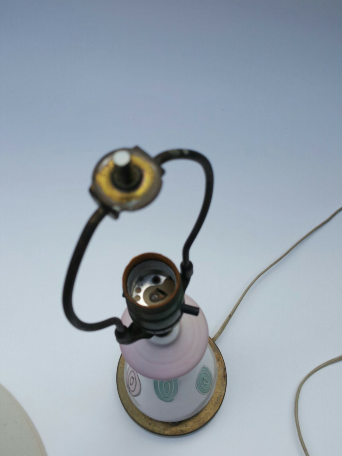 Mid Century Modern Vintage Atomic Lamp White with Shade | eBay