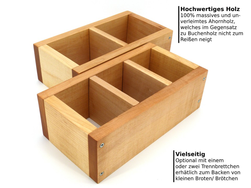 Holzwerk Premium Brot-Backform aus hitzebeständigem massivem Ahorn-holz ...