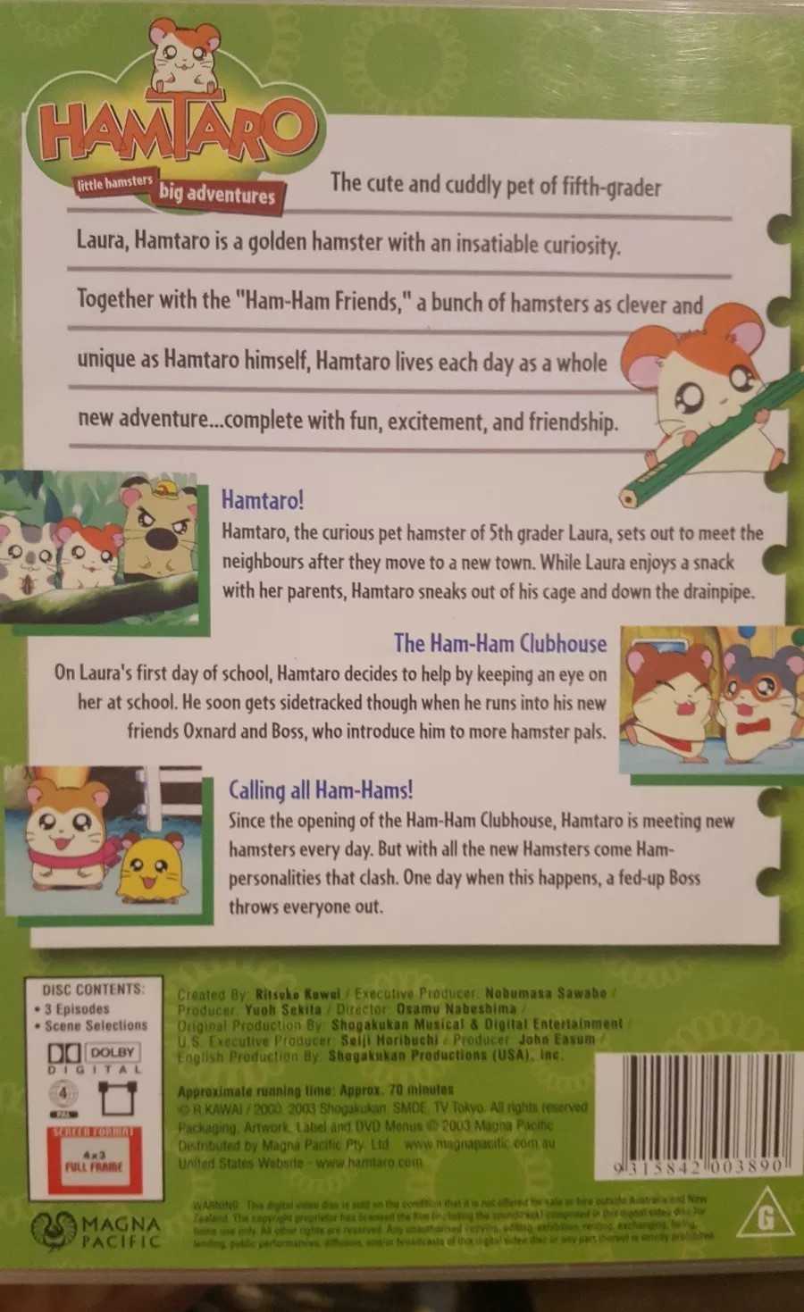 HAMTARO LITTLE HAMSTERS BIG ADVENTURES RARE DELETED DVD CARTOON ...