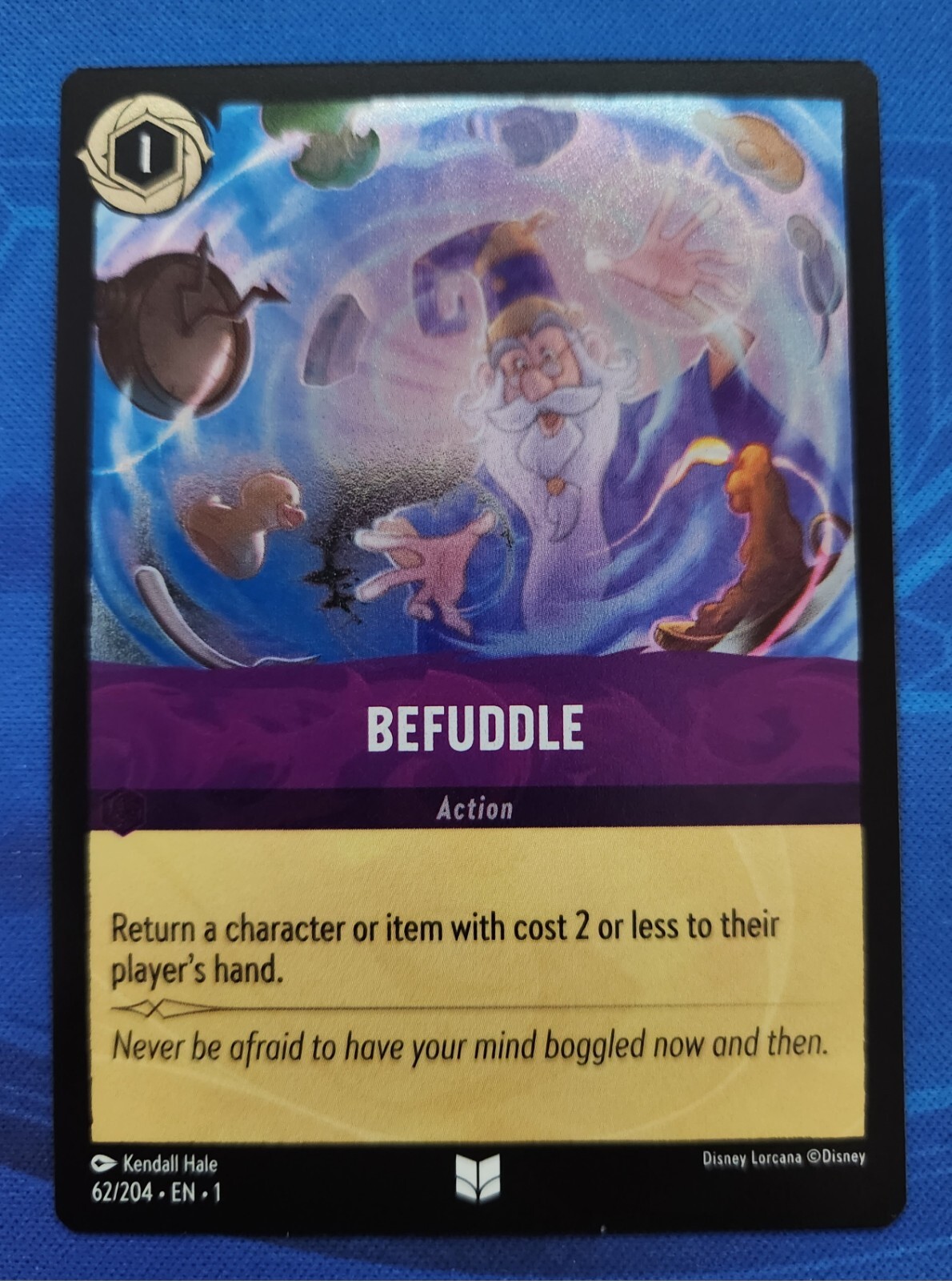 Disney Lorcana Befuddle 62/204 COLD FOIL holo Card 1st Edition Error ...