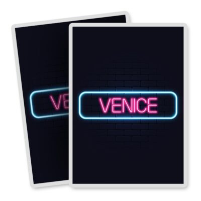 2x Vertical Vinyl Stickers Neon Sign Design Venice City Italy #350100 ...