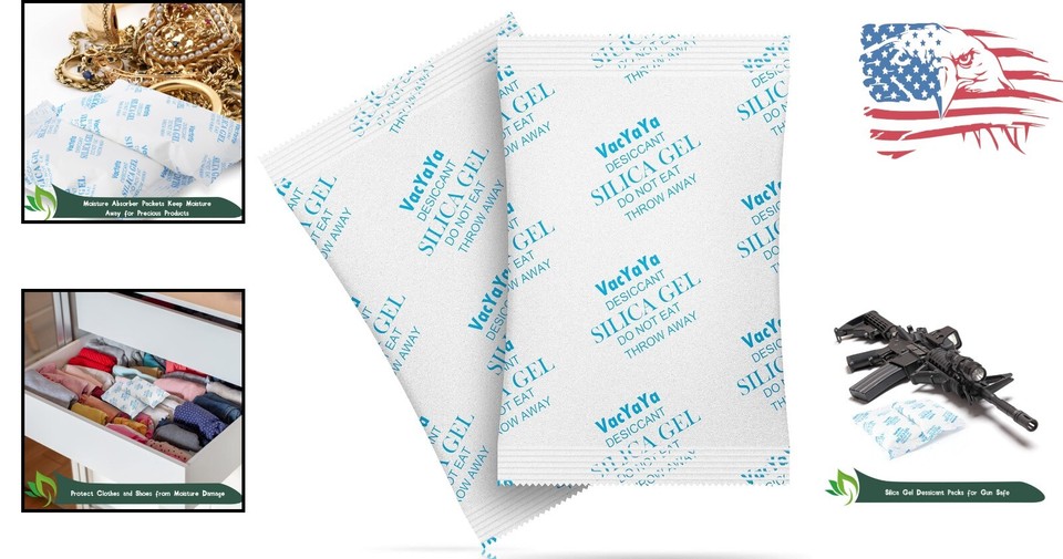 High-Absorption Food-Grade Silica Gel Packets Desiccant - 50g (20 ...