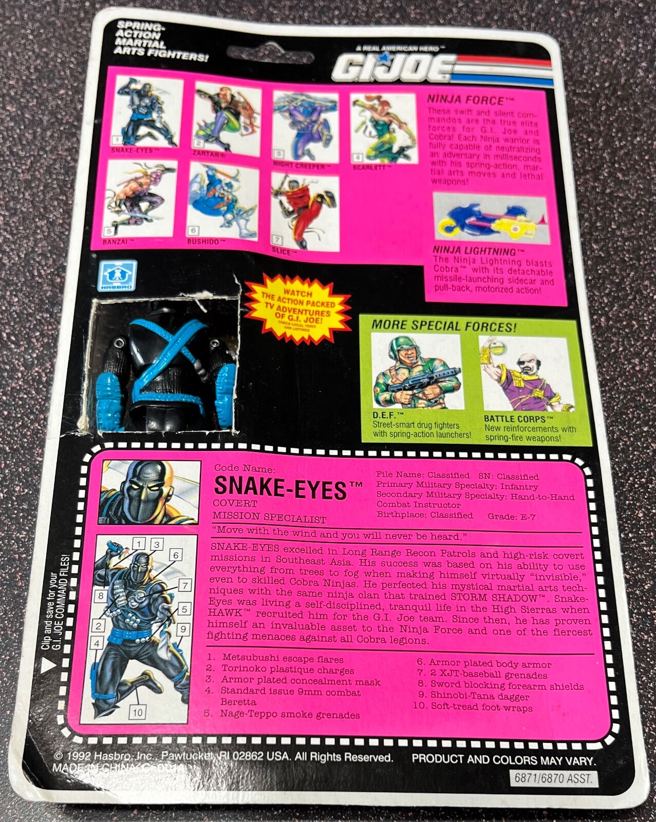 G.I. Joe Ninja Force SNAKE-EYES (Hasbro, 1992) Action Figure | eBay