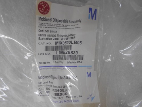Millipore Mobius MIX0500LB05 Disposable Assembly Standard Bag 500L | eBay