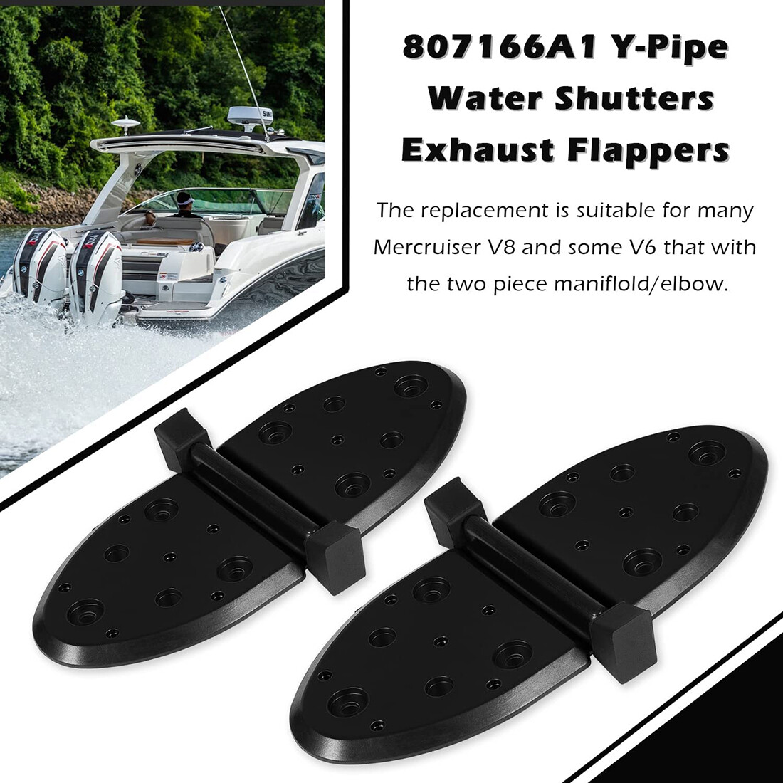Exhaust Flappers Water Shutters Replaces Mercruiser 807166A1 Pair set ...