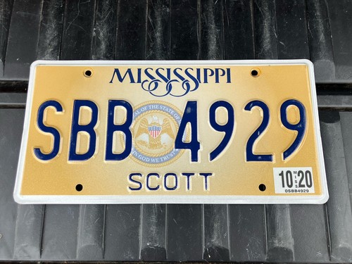 Mississippi Scott County License Plate Beautiful Route 66 Art Decor Man ...
