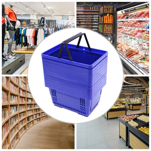 12x Shopping Baskets With Handles Retail Store Supermarket Baskets ...