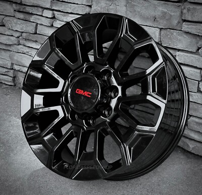 GLOSS BLACK DENALI HIGH COUNTRY WHEELS 2500/3500 22X8.5" FITS: 2025 GMC ...