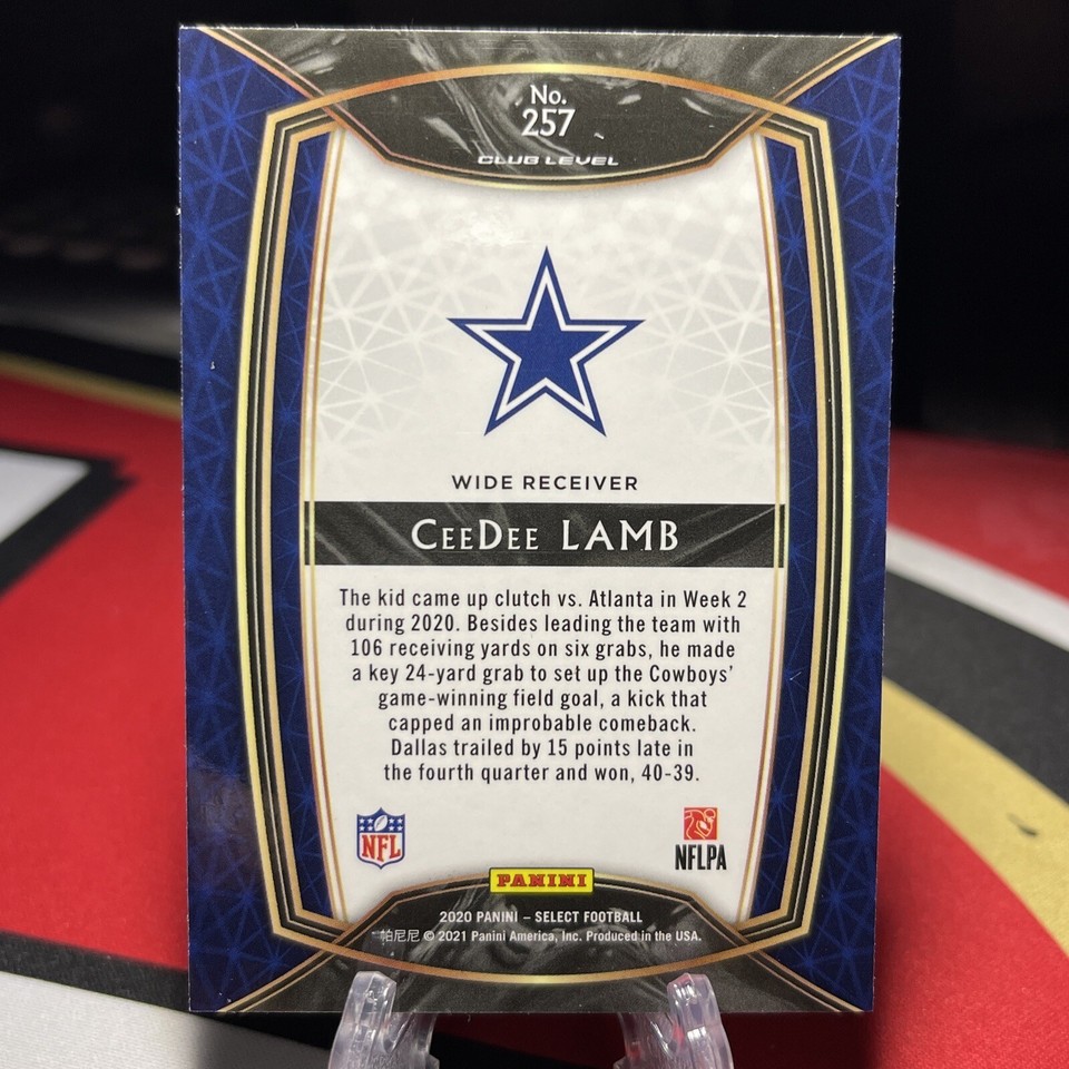 2020 Select CeeDee Lamb Rookie Card RC #257 Club Level Dallas Cowboys ...