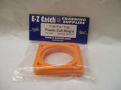 4 Pack Orange Crab Pot & Crab Trap Cull Rings E-Z Catch Sz 2-3/8 ...