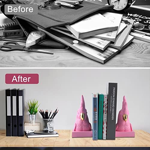 Pink Parrot Bookends Bird Animal Sculpture Bookends Decorative Bookends ...