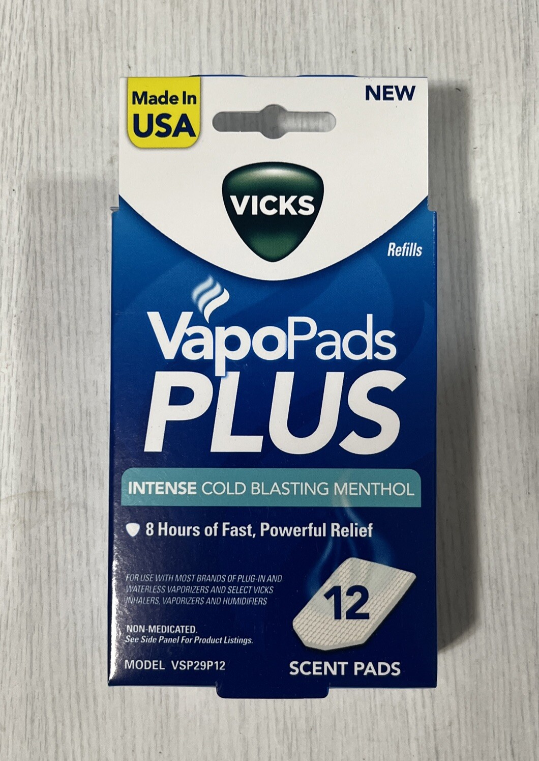 Vicks VapoPads Plus Refills Intense Cold Blasting Menthol 12 Scent Pads ...