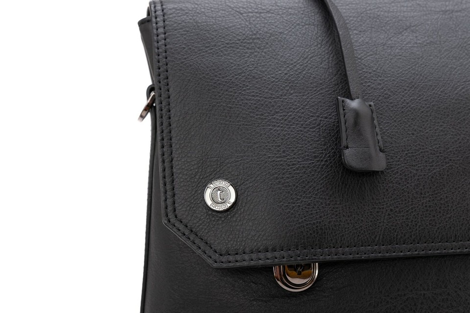 $780 Testoni Bologna Briefcase PC Case Luxury Black Easy Calf ...