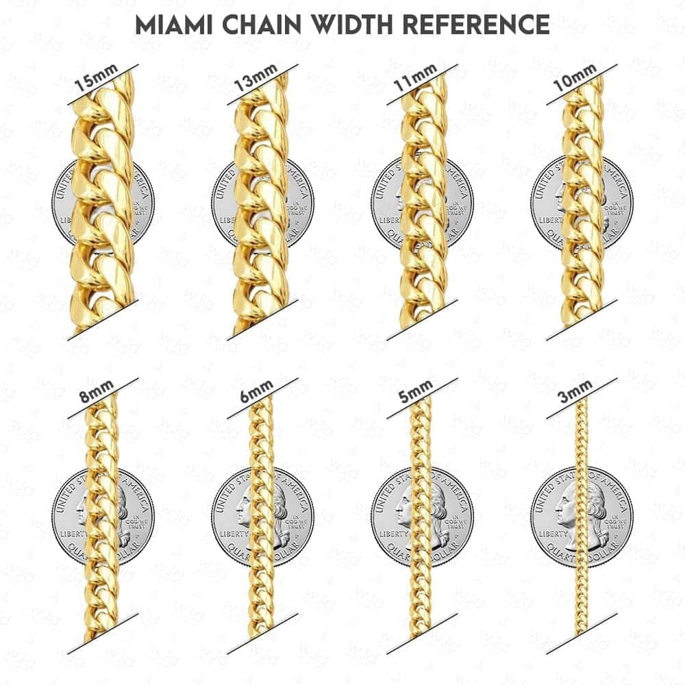 14K Yellow Gold 9.5mm Miami Cuban Chain Box Lock (Hollow) 24"-30" | eBay