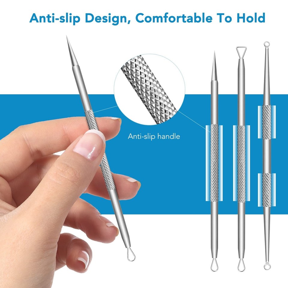 Acne Needle Blackhead Remover - Pimple & Comedone Extractor Tool Kit ...