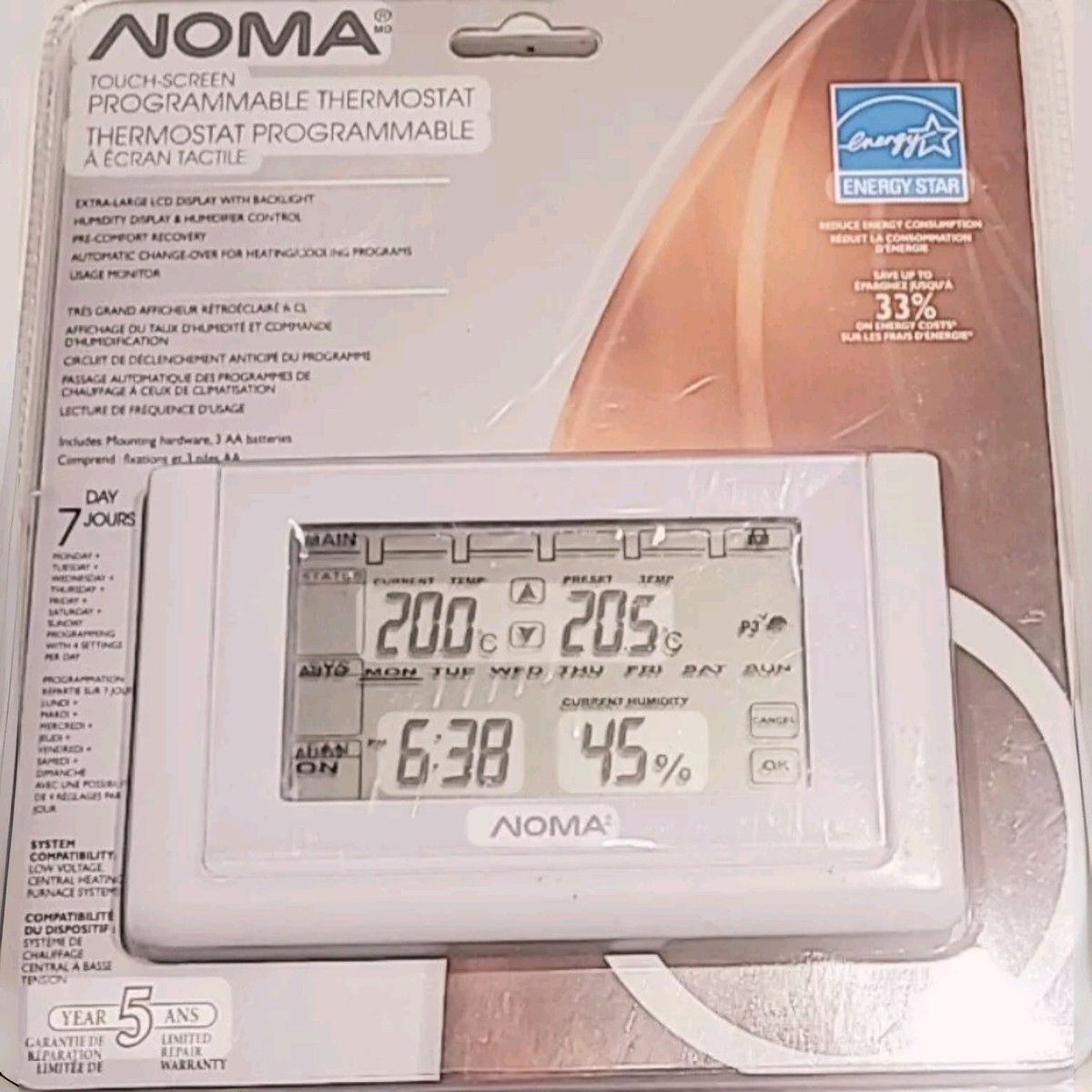 Termostato Noma NOMA Wood Cabinet Infared Space Heater W/Remote