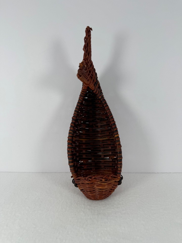 Wicker Whale Basket Decorative Rattan Woven Beach Decor Nautical Fish ...