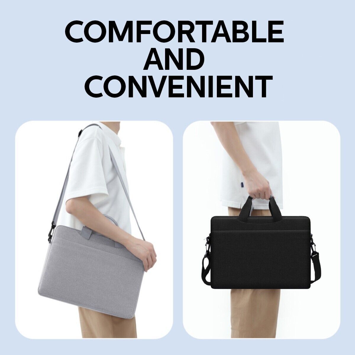 iDeer Life Laptop Bag Black with Strap, Computer Bag, Portable Travel ...