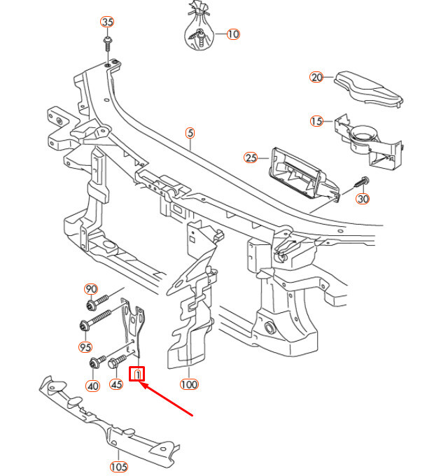 OEM VOLKSWAGEN CC FRONT CENTRE LOCK CARRIER SUPPORT 3AA805569 GENUINE ...