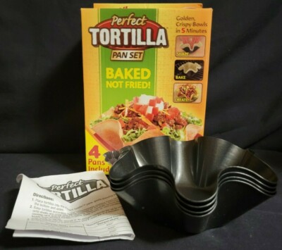 Perfect Tortilla Pan Set 4 pc Baked Not Fried | eBay