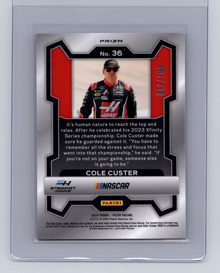 2024 Panini Prizm Racing Nascar BLUE card COLE CUSTER /199 | eBay