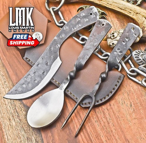 LMK Forged Antique Table Set 440C Steel Carbon Engraving Lot of 3 ...