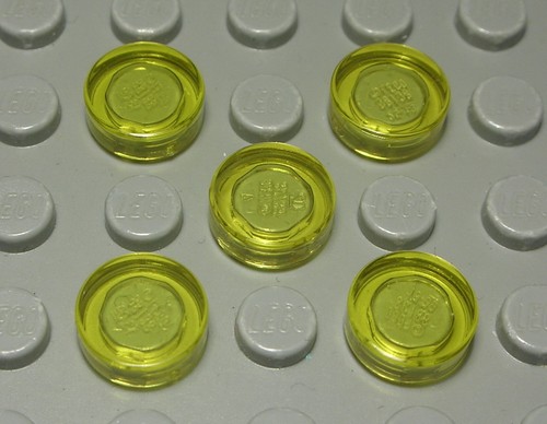LEGO Tile Tile 1x1 Round Transparent Yellow 5 Piece (5107 BM) | eBay