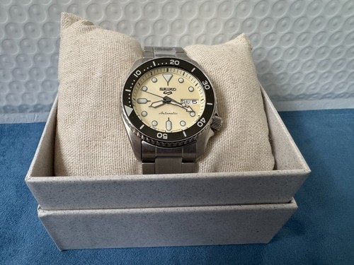 Seiko 5 Sports Ivory Dial Stainless Steel Watch for Men SRPK31 | eBay