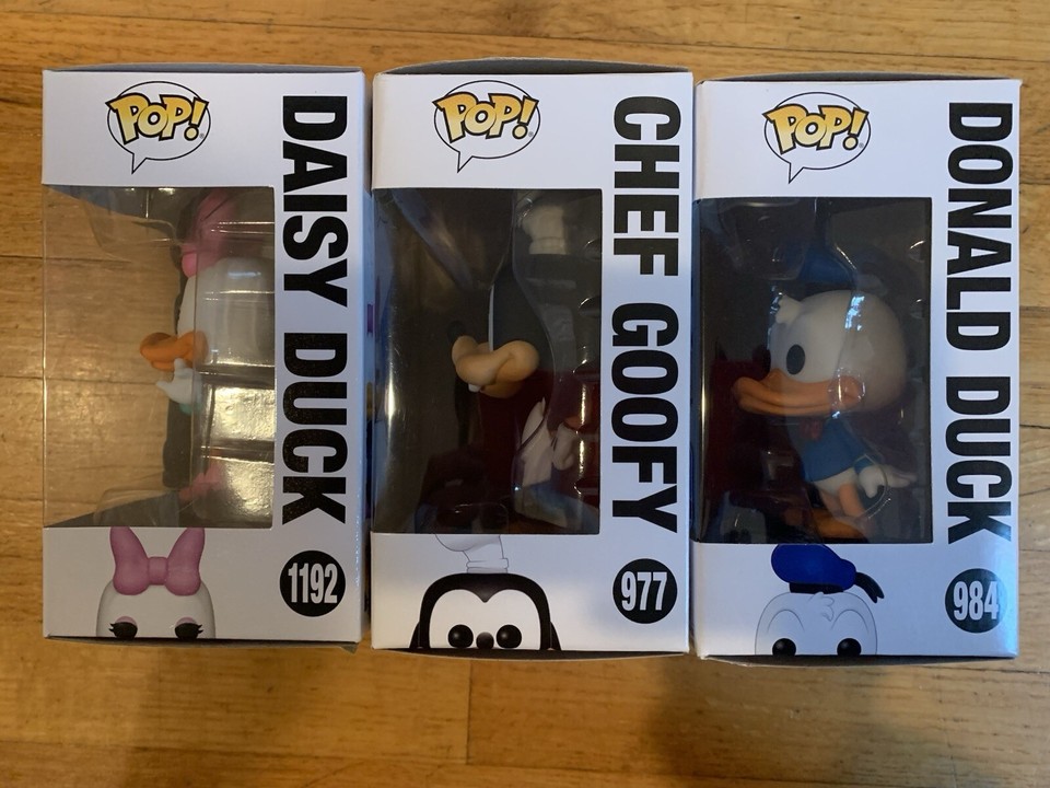 Funko Pop! Vinyl: Disney - Donald Duck, Daisy Duck, Chef Goofy Funko ...