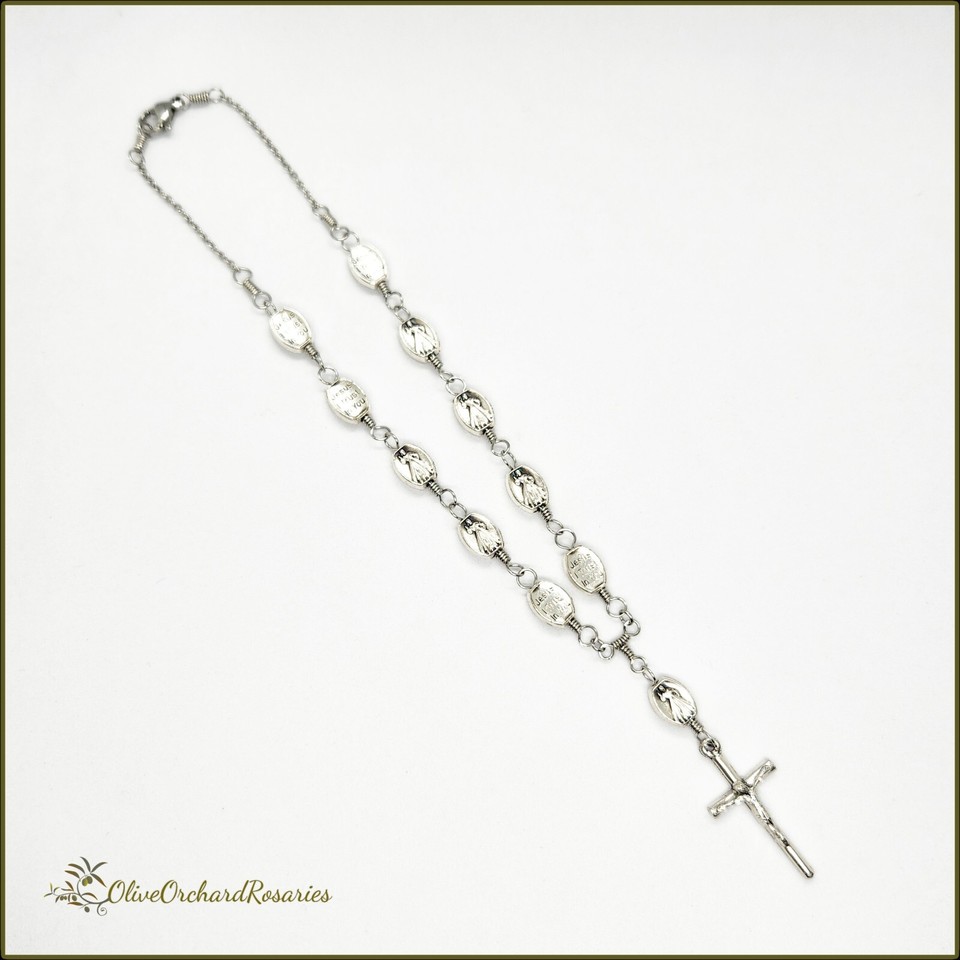 Handmade Divine Mercy Silver Oxidized Metal Beads Rear View Mirror ...