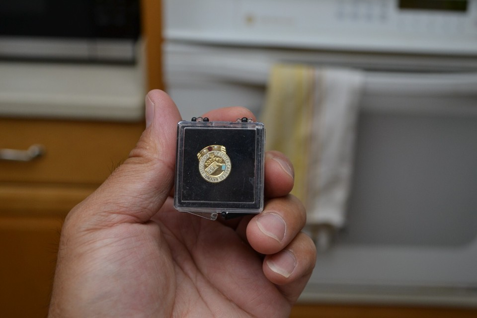 NATIONAL ASSOCIATION OF LETTER CARRIERS SERVICE LAPEL PIN 60 YR GOLD ...