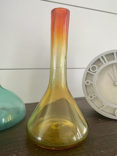 Blenko Glass Mini Bud Vase 57-C Tangerine | eBay