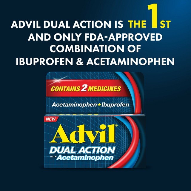 NEW Advil DUAL ACTION with Acetaminophen 72 Caplets | eBay