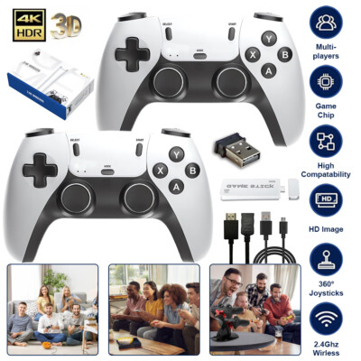 4K HDMI TV 40000+ Video Game Stick Retro Gaming Console w/ 2 Wireless ...