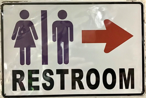 TIN SIGN new 8x12 Restroom bathroom Loo business store shop bar ...