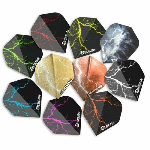 30 Mixed Lightning Standard Dart Flights = 10 SETS - Assorted Job Lot ...
