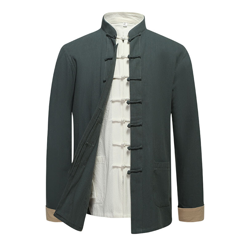 Men Traditional Chinese Tang Suit Coat Jacket Bruce Lee Kung Fu Tai Chi ...