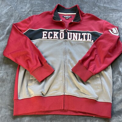 Ecko Unltd Sweat Jacket red/gray - Size XL - Rhino Logo Full Zip Up ...